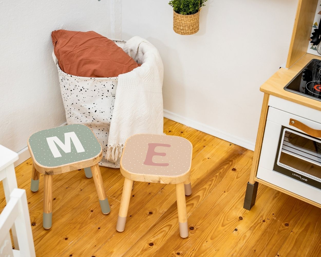 IKEA children's stool embellish with matching decal