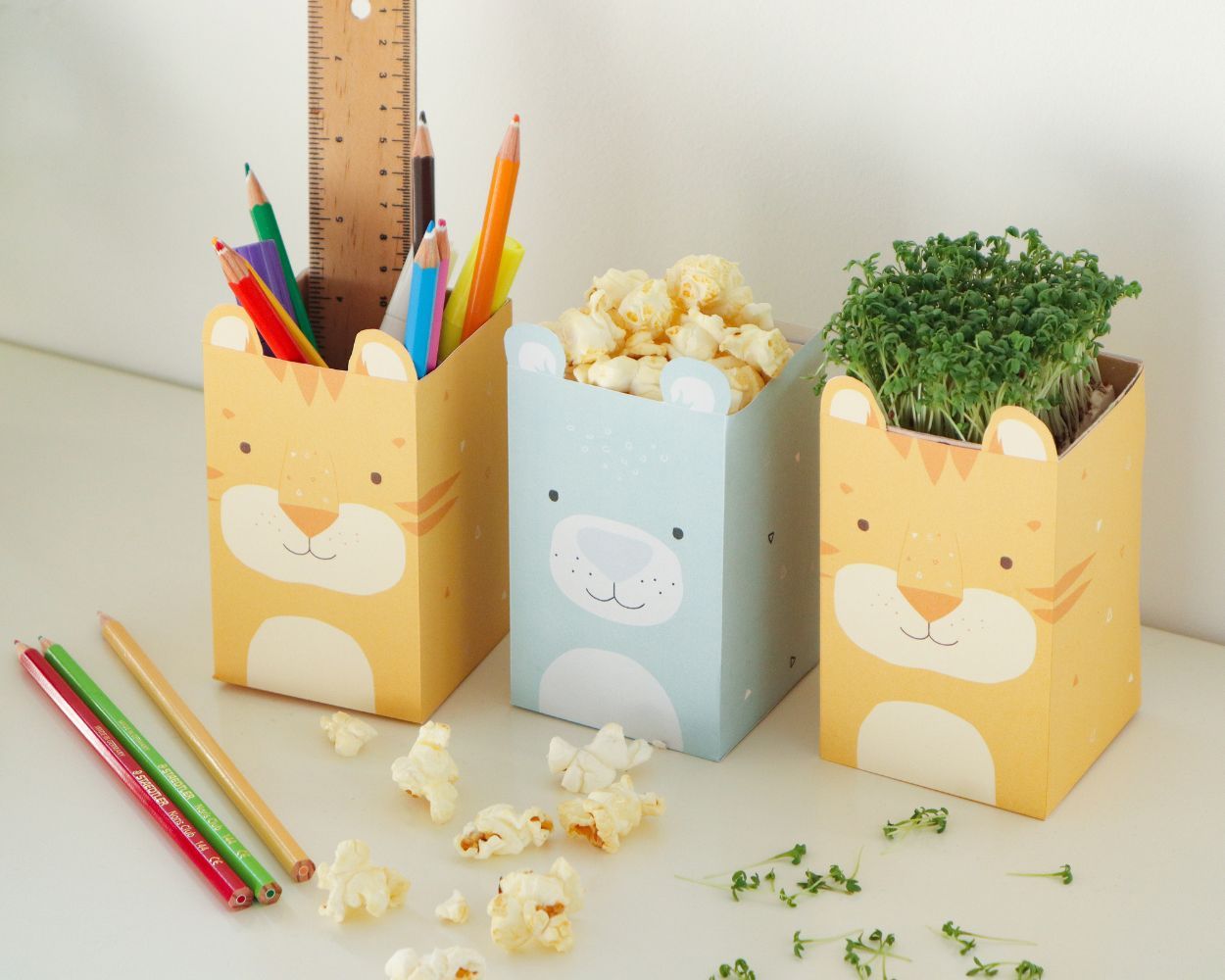 Cute DIY pencil box with animal motif