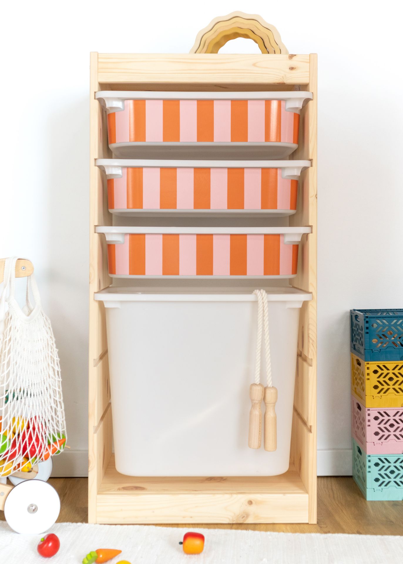 Decal for IKEA TROFAST boxes - stripe pattern